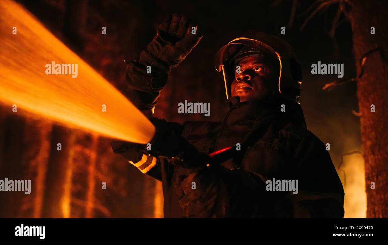 Close Up Low Angle Creative Portrait of a Brave African American ...