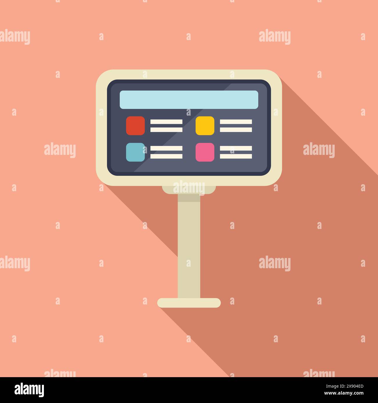 Flat design vector illustration of a billboard display icon with shadow ...