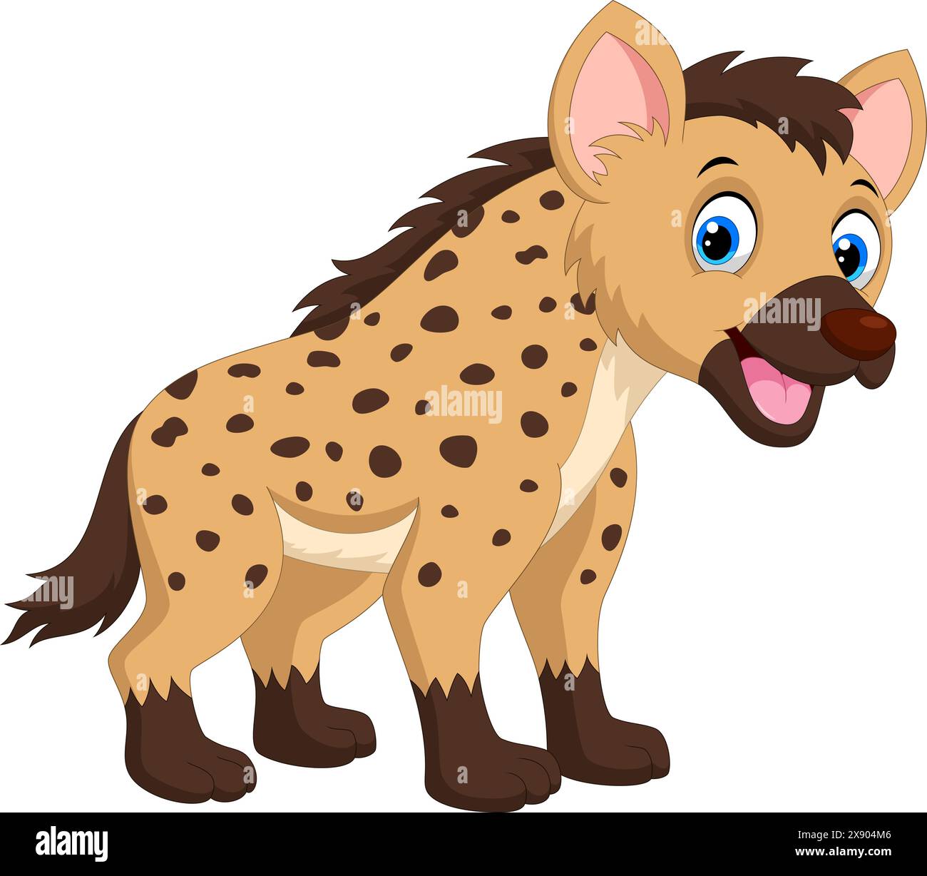 Cute hyena cartoon on white background Stock Vector Image & Art - Alamy