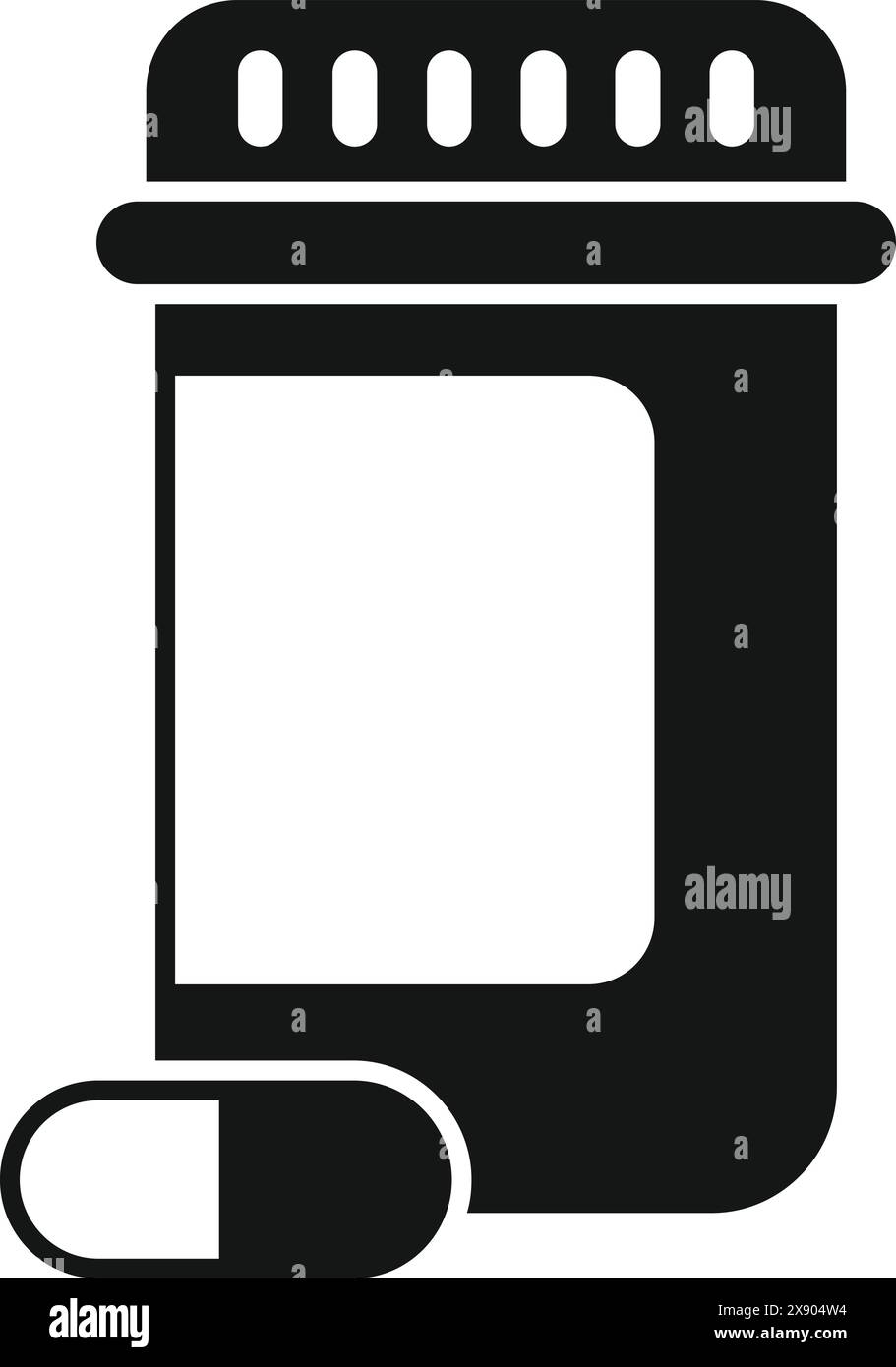Medical prescription pill bottle icon with black and white minimalist ...