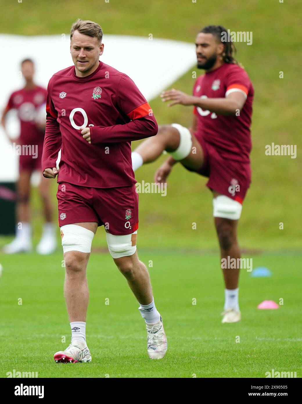 England's Alex Dombrandt during a training session at Pennyhill Park ...