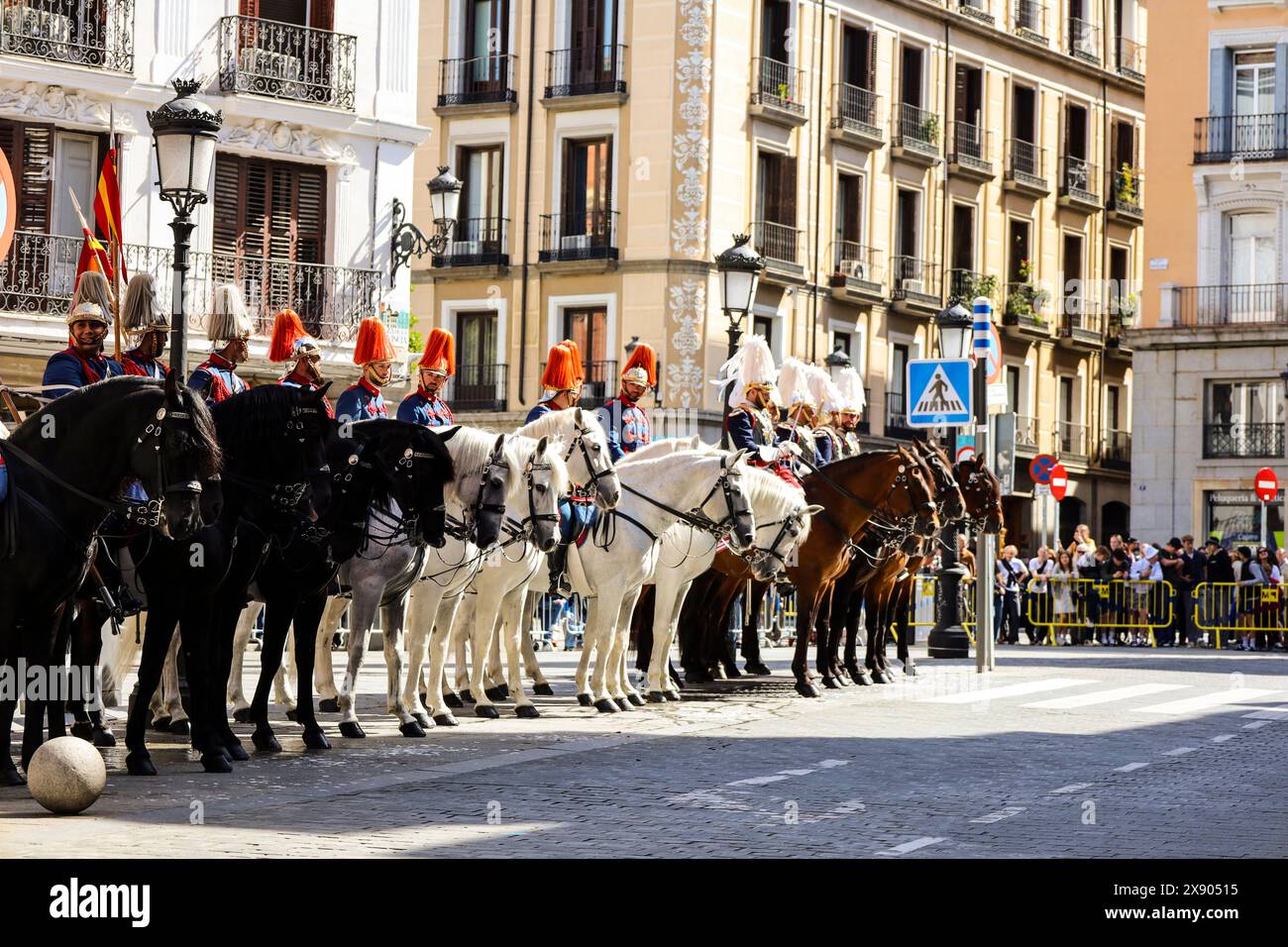 Madrid, Spain- April 8, 2024: Cuirassiers of the Royal Guard in ...