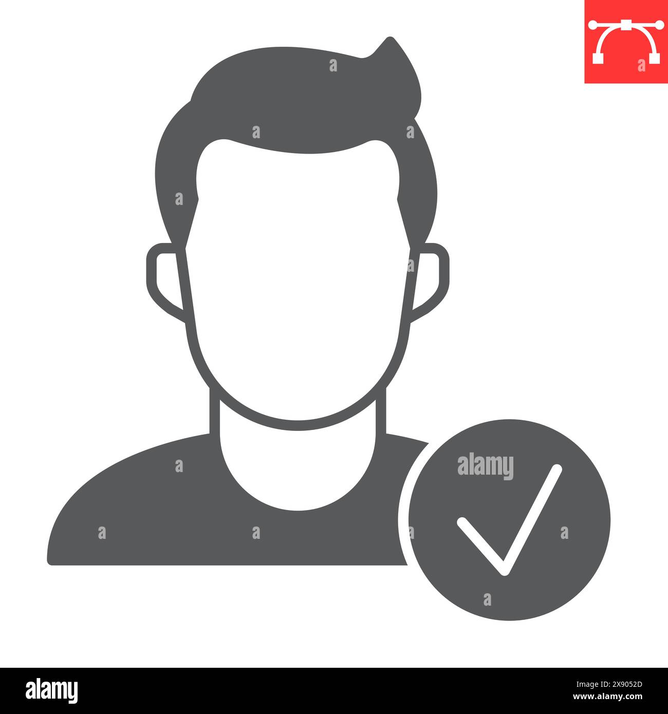 Eligibility glyph icon, man and person, eligible vector icon, vector ...