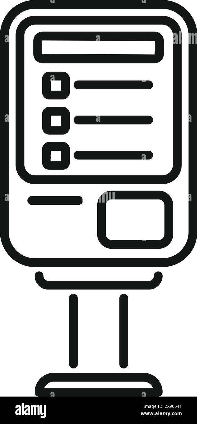 Vector illustration of a stylized parking meter in line art, isolated ...