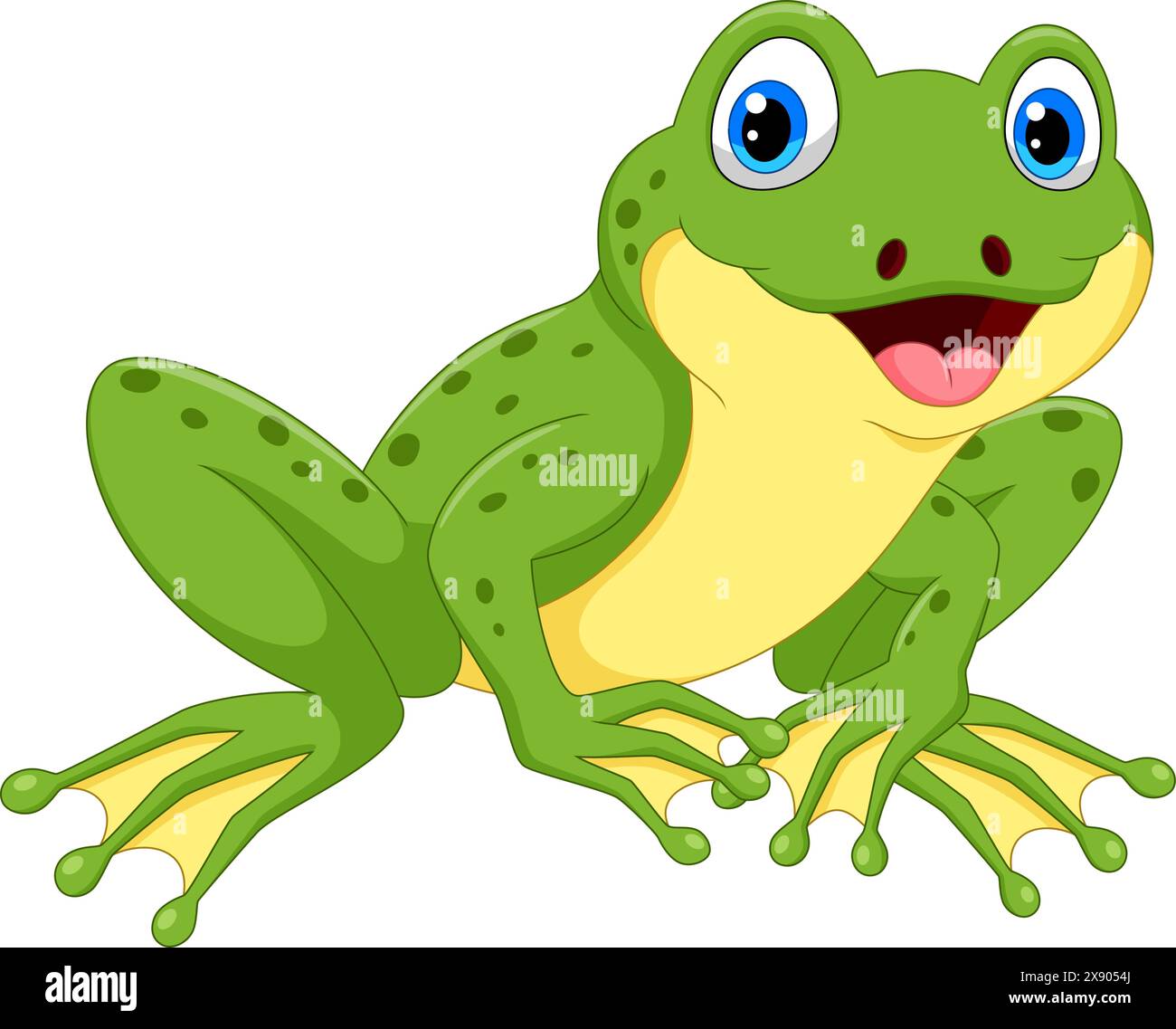 Cute frog cartoon isolated on white background Stock Vector Image & Art ...