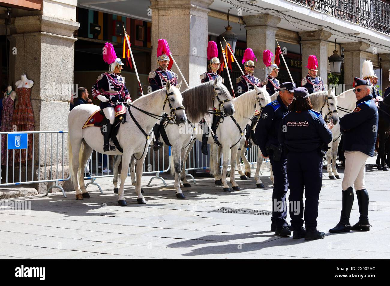 Madrid, Spain- April 8, 2024: Cuirassiers of the Royal Guard in ...