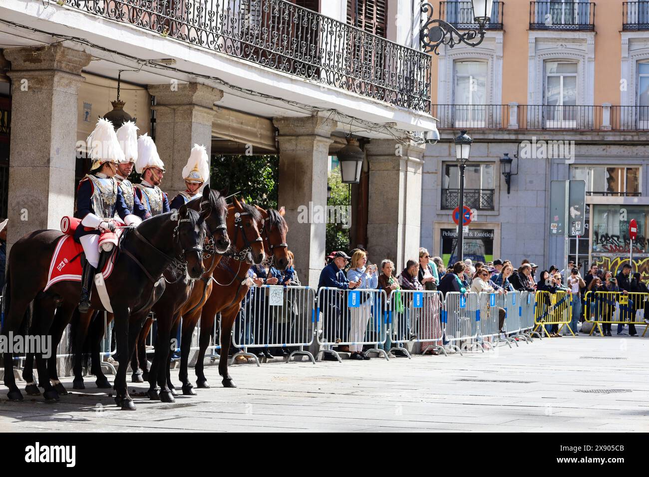 Madrid, Spain- April 8, 2024: Cuirassiers of the Royal Guard in ...