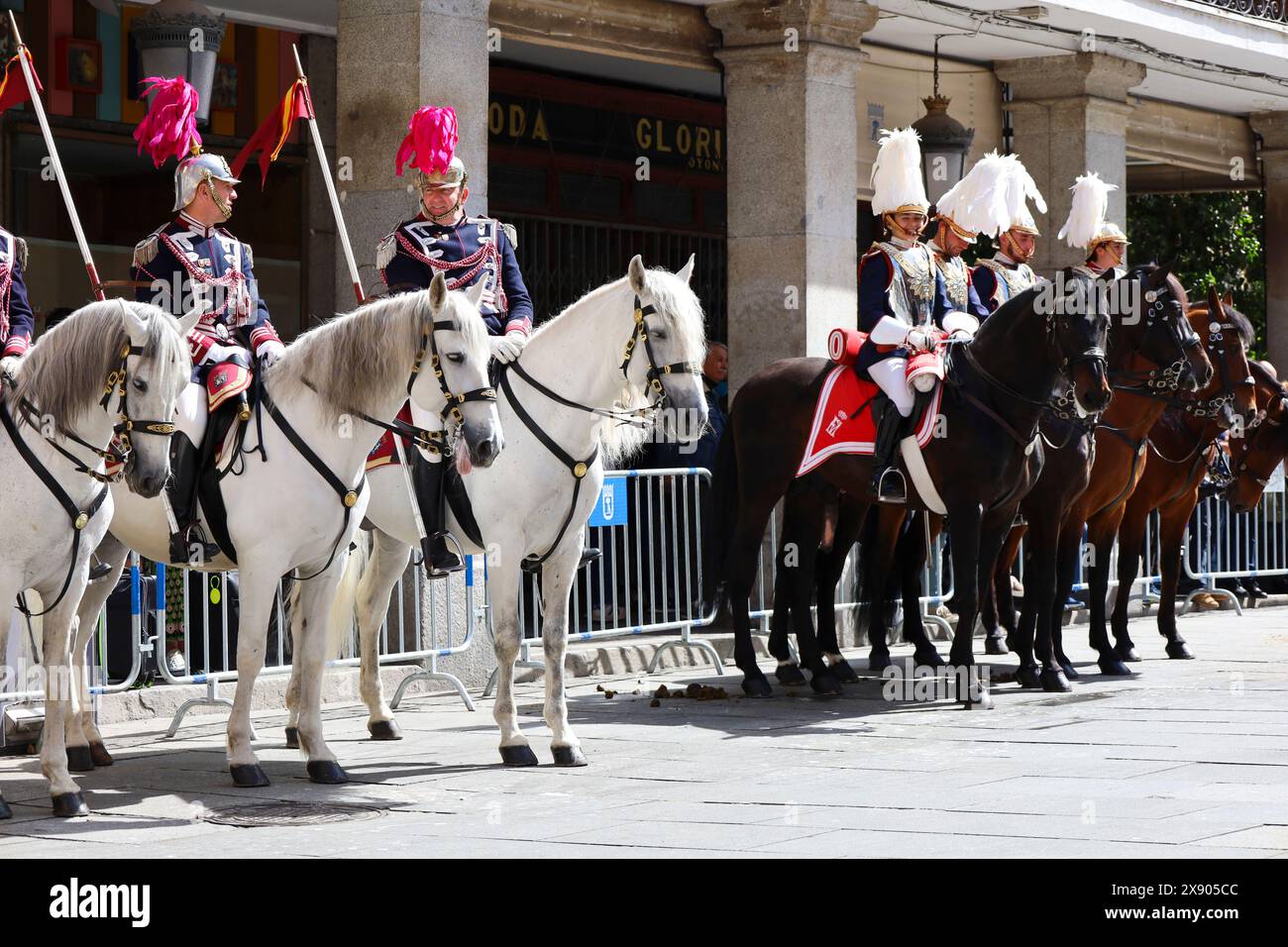 Madrid, Spain- April 8, 2024: Cuirassiers of the Royal Guard in ...