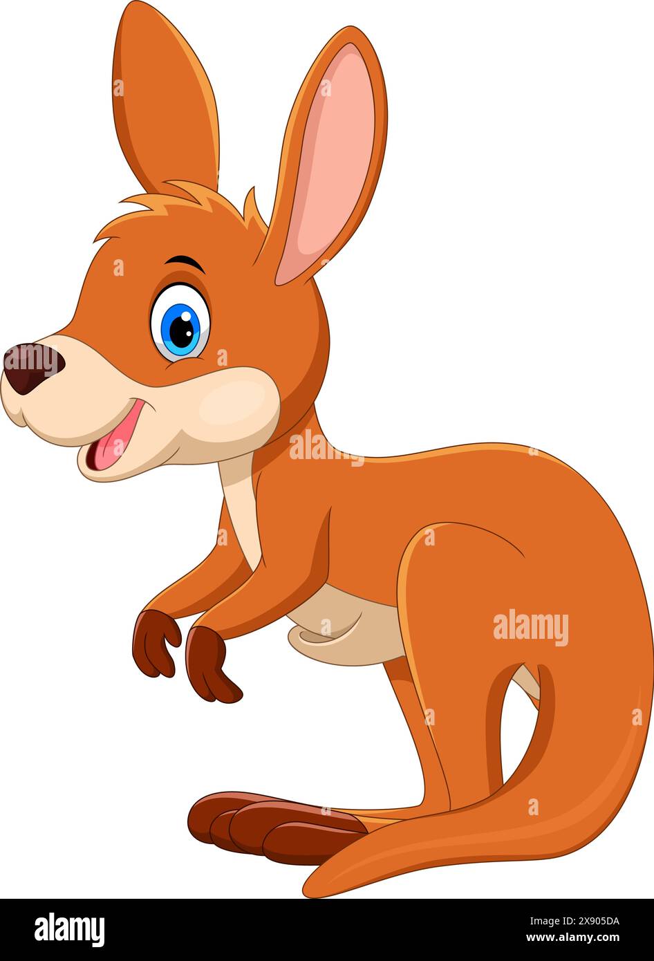 Cartoon Happy Kangaroo isolated on white background Stock Vector Image ...