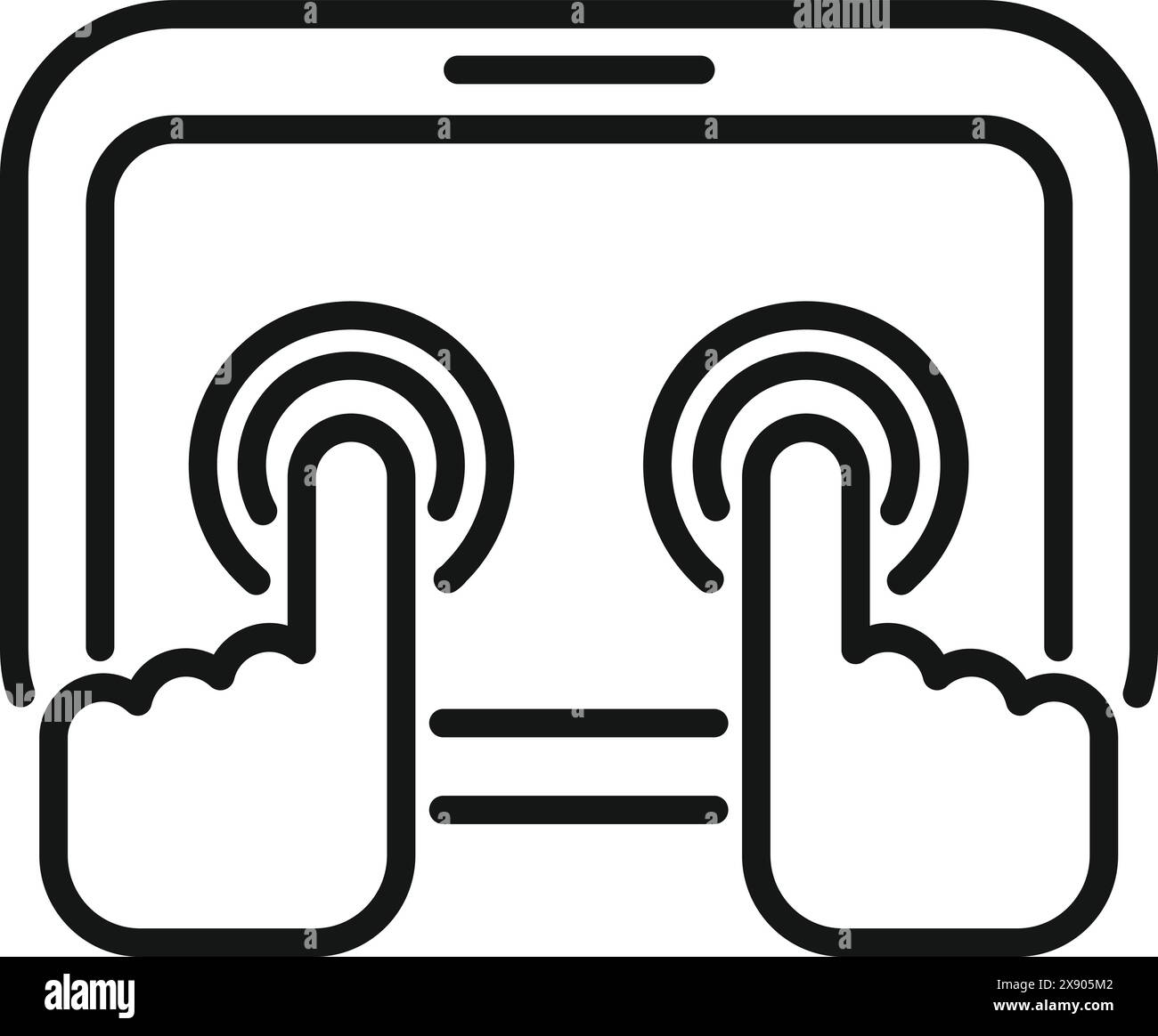 Vector illustration of touchscreen interface line icon for modern ...