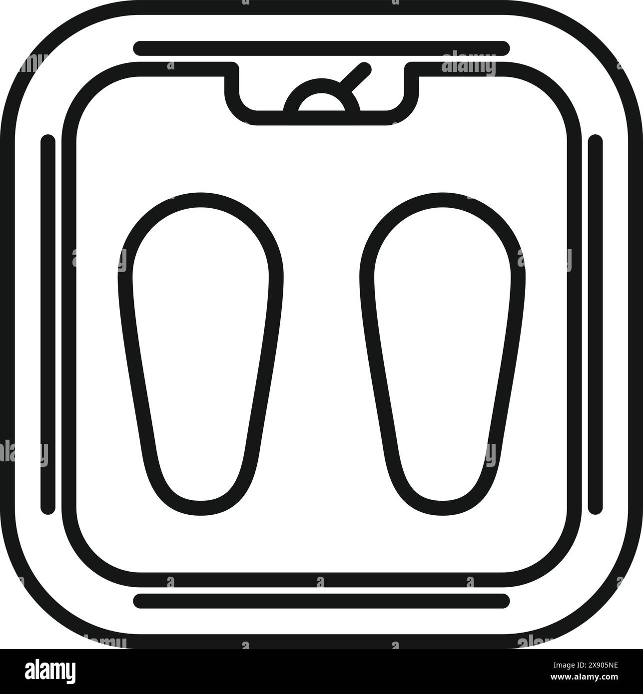 Simple line art vector illustration of a digital bathroom scale Stock ...