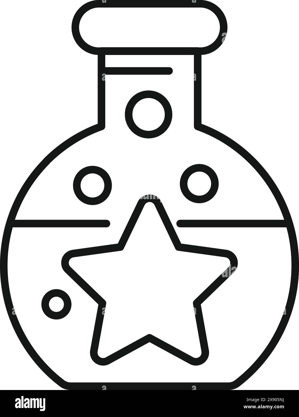 Outline vector icon featuring a magical potion bottle with a star ...