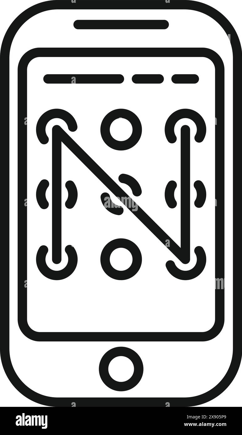 Vector illustration of mobile analytics concept icon with smartphone ...