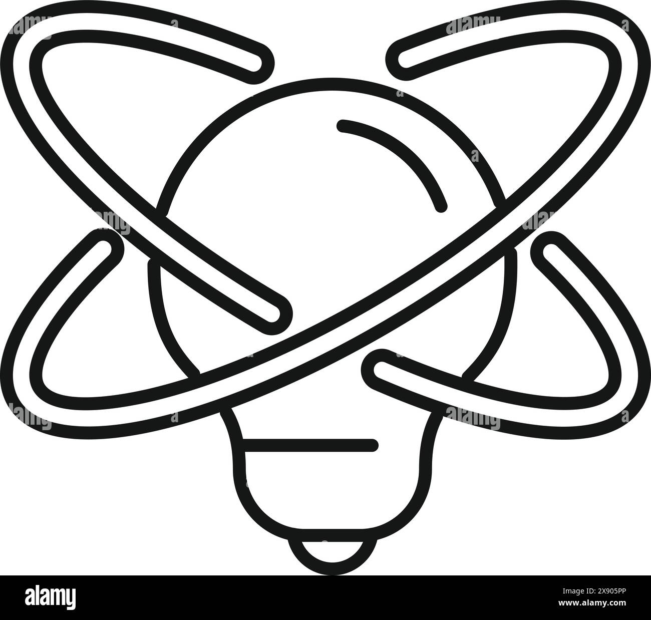 Black and white line art illustration of a light bulb integrated with ...