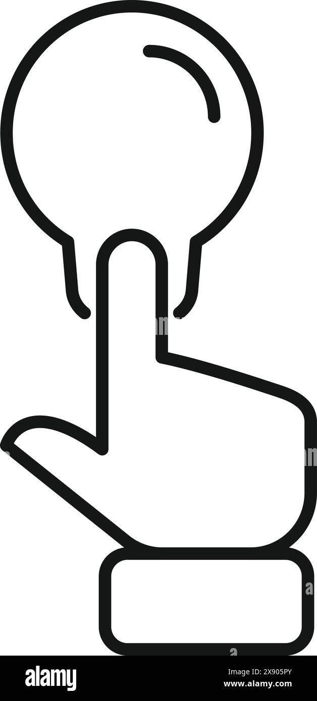 Simple line drawing of a hand clicking an icon, perfect for user interface designs Stock Vector ...