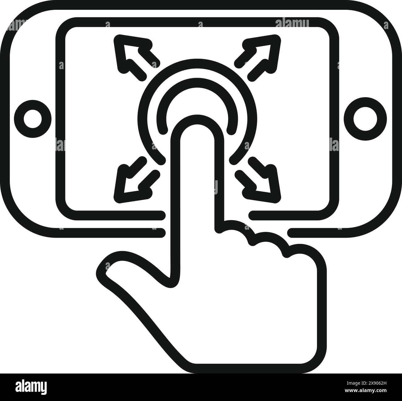 Simple and modern mobile touchscreen interface icon for smartphone interaction and digital user ...