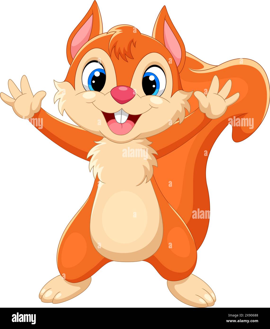 Cartoon happy squirrel isolated on white background Stock Vector Image ...