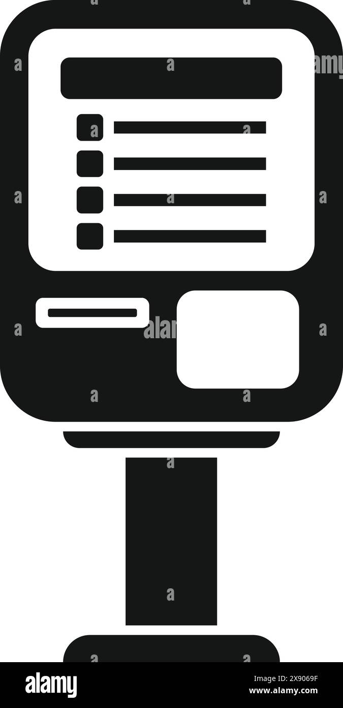 Vector illustration of a parking meter icon, isolated on a white background, simple silhouette ...