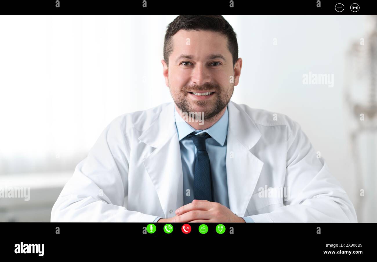 Professional medical specialist working online hi-res stock photography ...