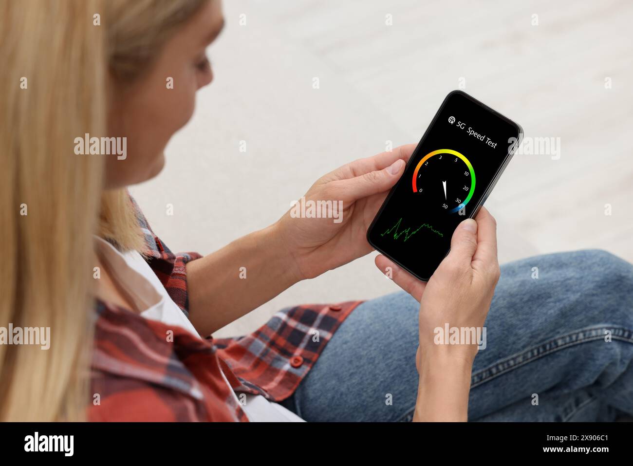 Woman using high speed hi-res stock photography and images - Alamy