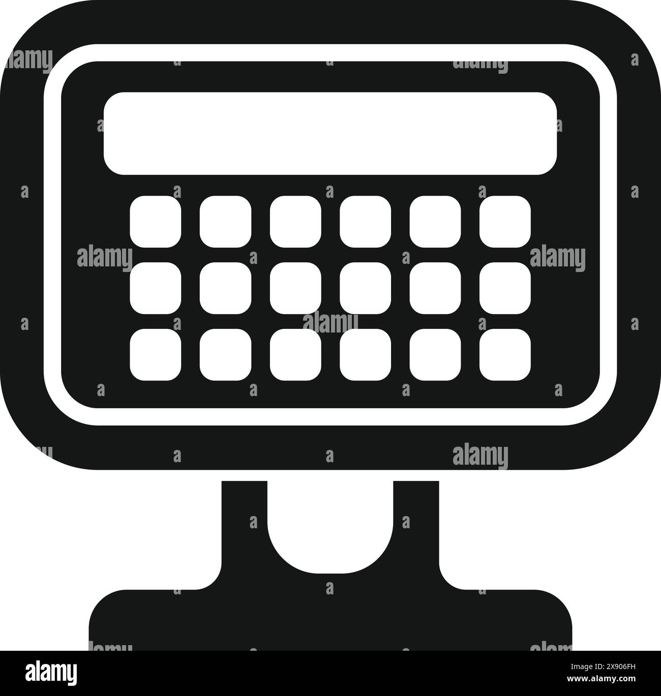 Vector graphic depicting a stylized computer screen attached to a ...