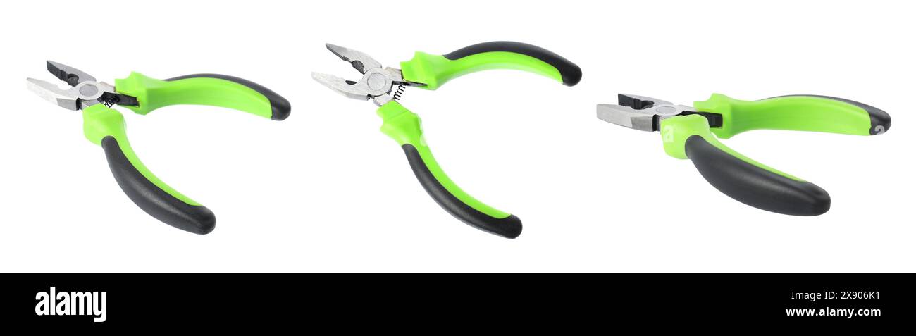 Pliers isolated on white, set. Construction tool Stock Photo - Alamy