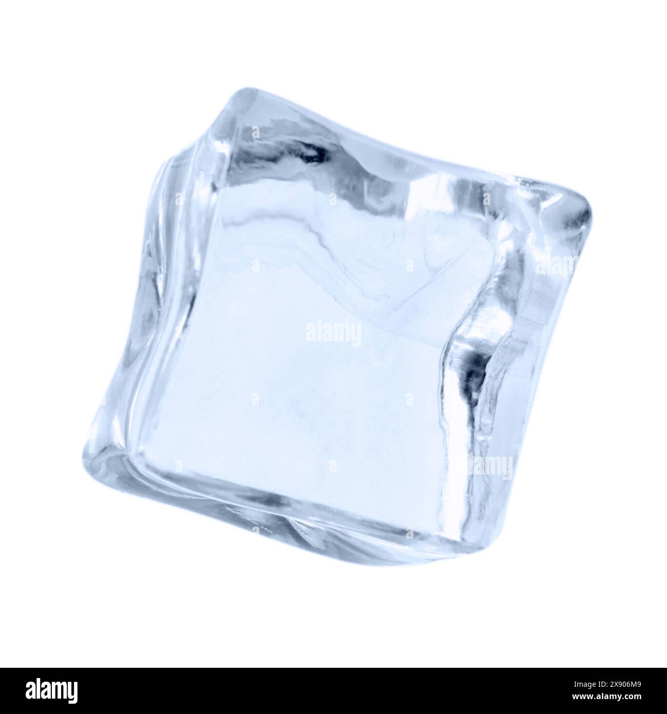 One crystal clear ice cube isolated on white Stock Photo - Alamy