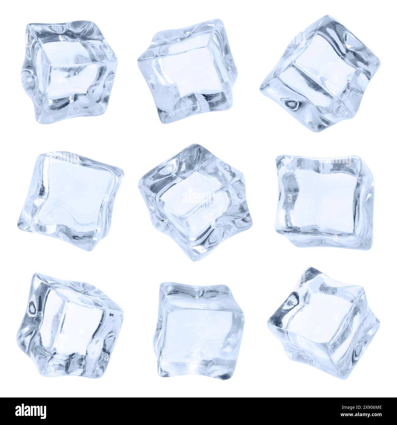 Crystal clear ice cubes isolated on white, set Stock Photo - Alamy