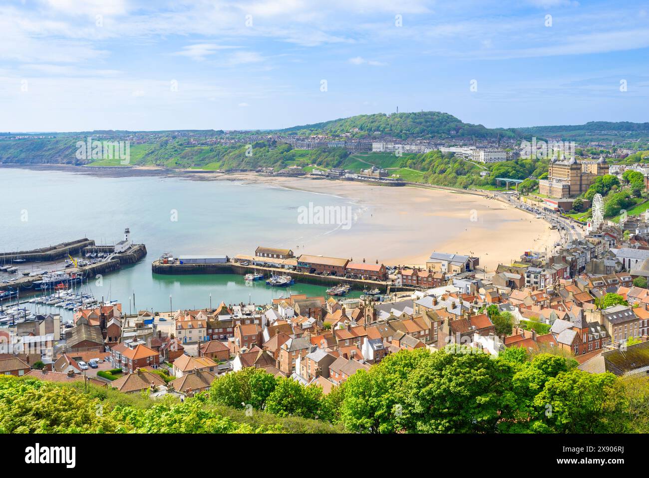 Scarborough harbour Scarborough Beach south bay Scarborough UK ...