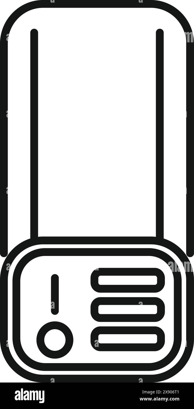 Clean line art of a vintage handheld transistor radio, perfect for ...