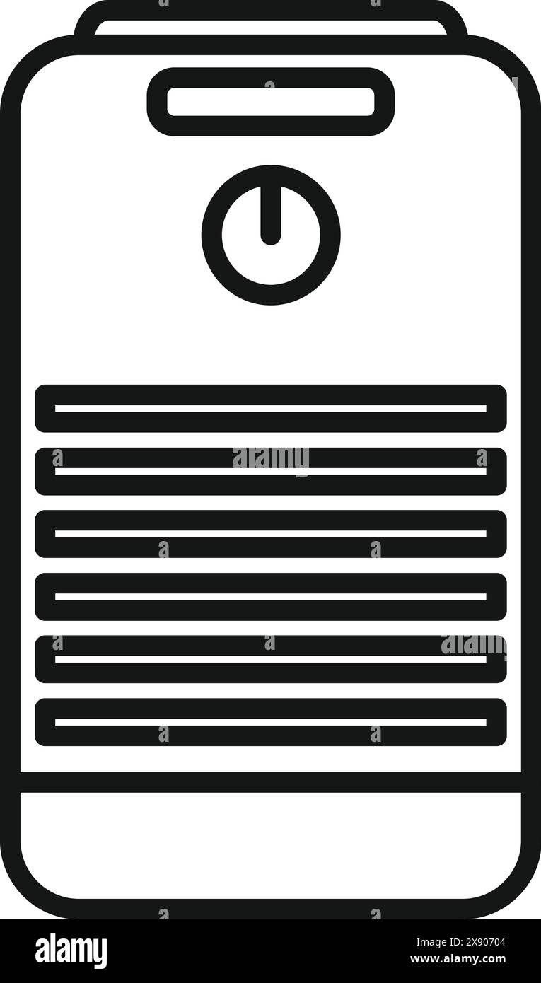 Vector illustration of a portable power bank in a simple line art style ...