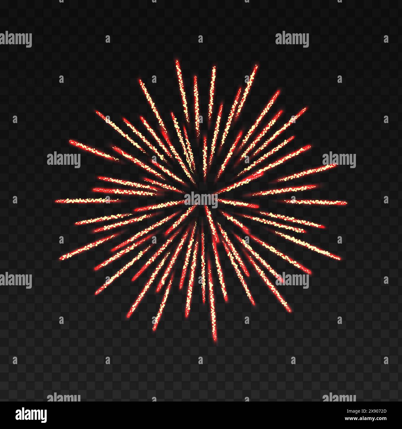 Chrysanthemum firework display realistic vector illustration. Red ...