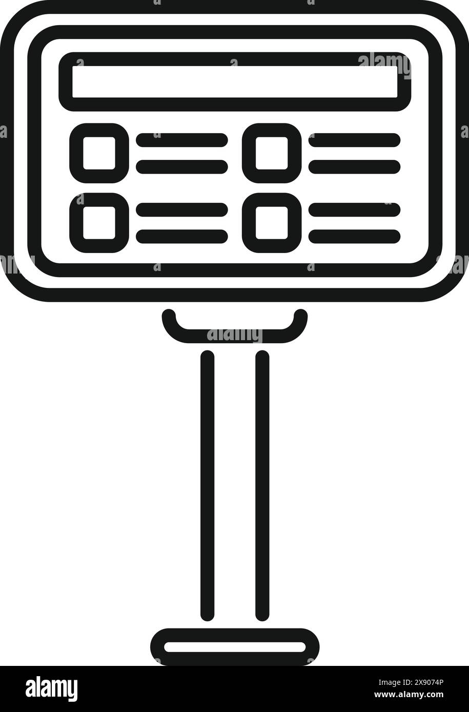 Simple line drawing of a billboard sign, perfect for icon or ...