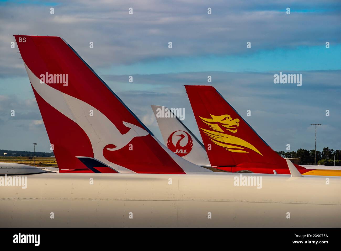 A generic airport image at Sydney International Airport of a Qantas ...