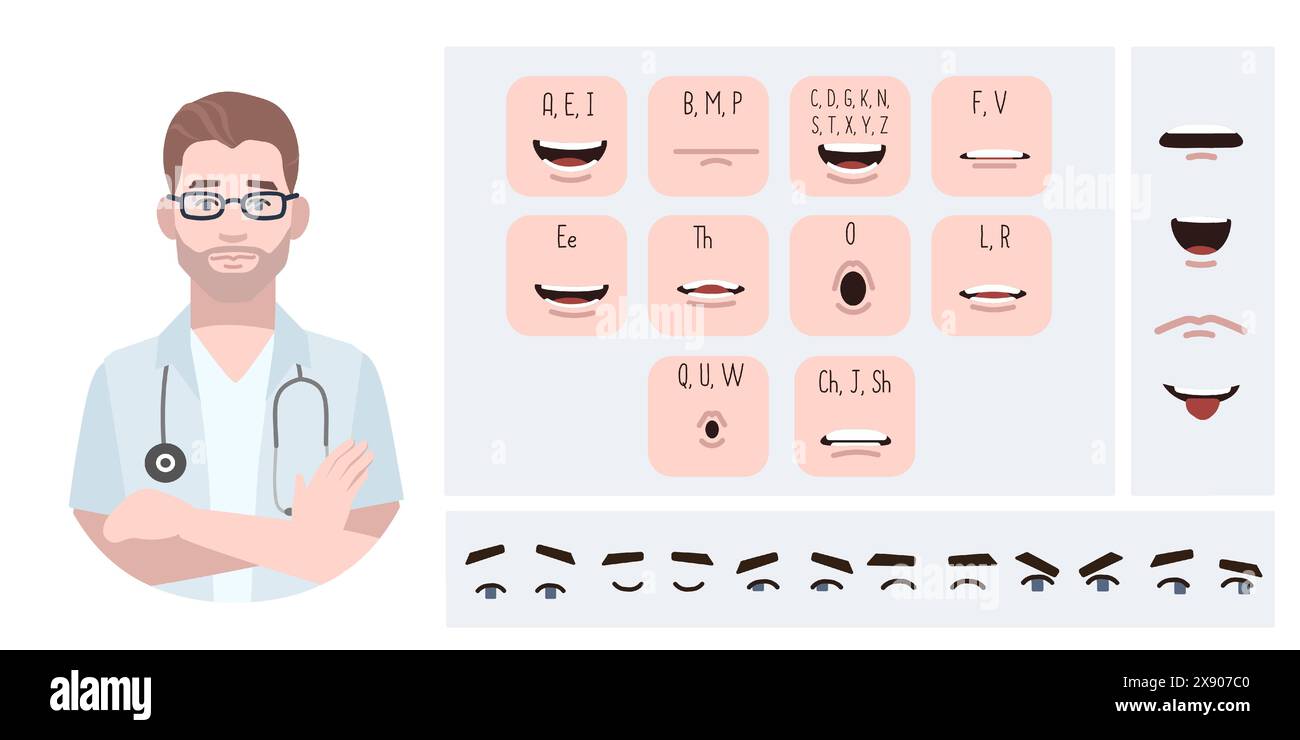 Medical worker doctor avatar creation suitable for animation Stock ...