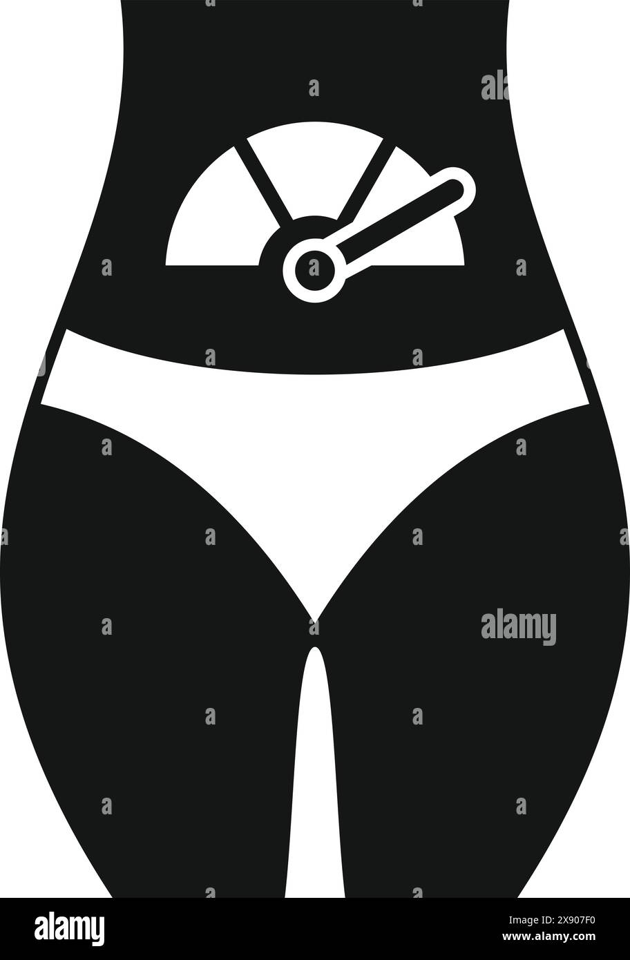 Simplified icon representing weight loss with a human figure and ...