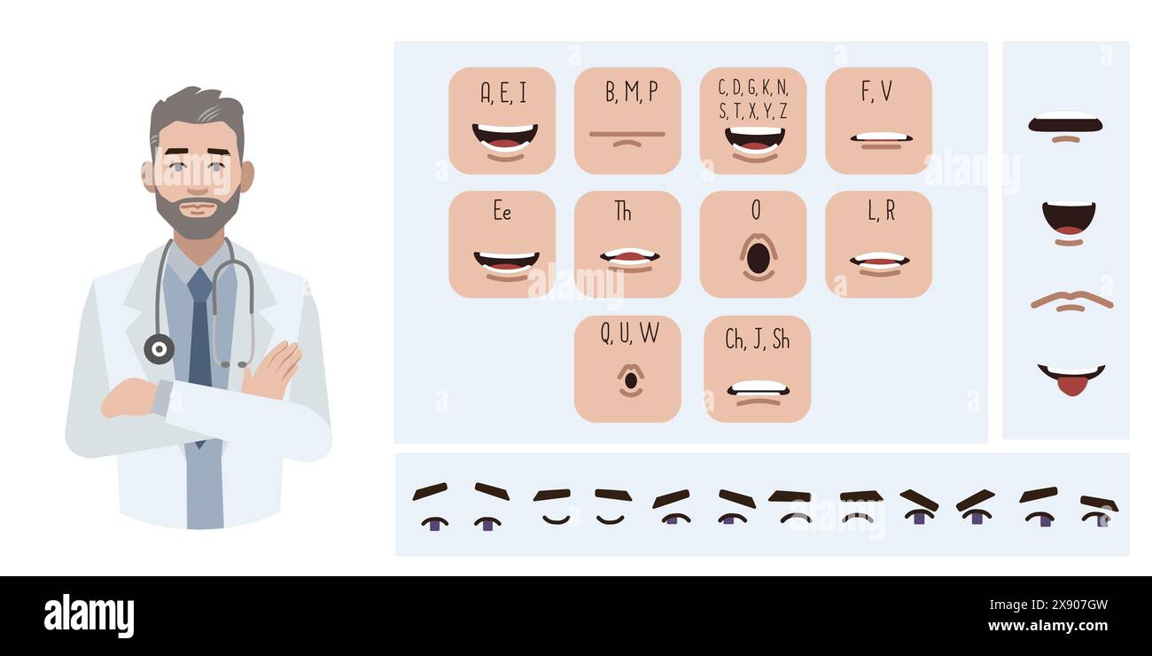 Medical worker doctor avatar creation suitable for animation Stock ...
