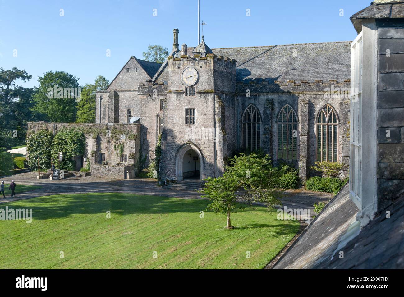 The Great Hall in courtyard of Dartington estate, Darlington, south ...