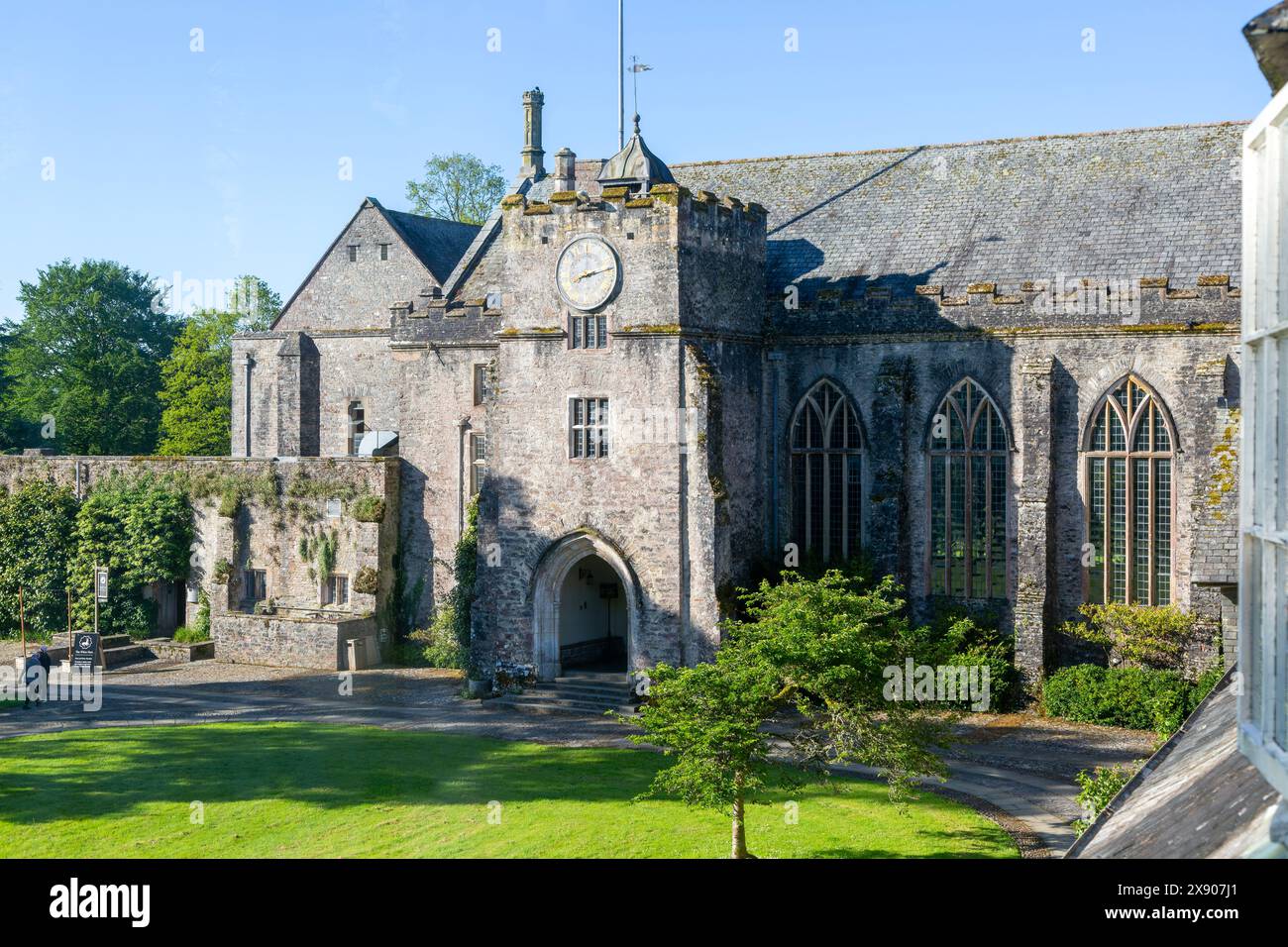 The Great Hall in courtyard of Dartington estate, Darlington, south ...