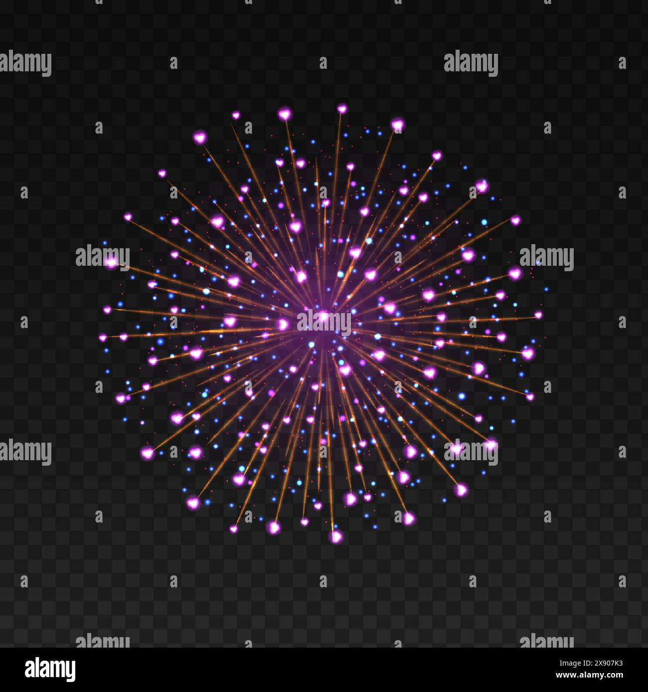 Shimmering pink firework burst realistic vector illustration. Holiday ...