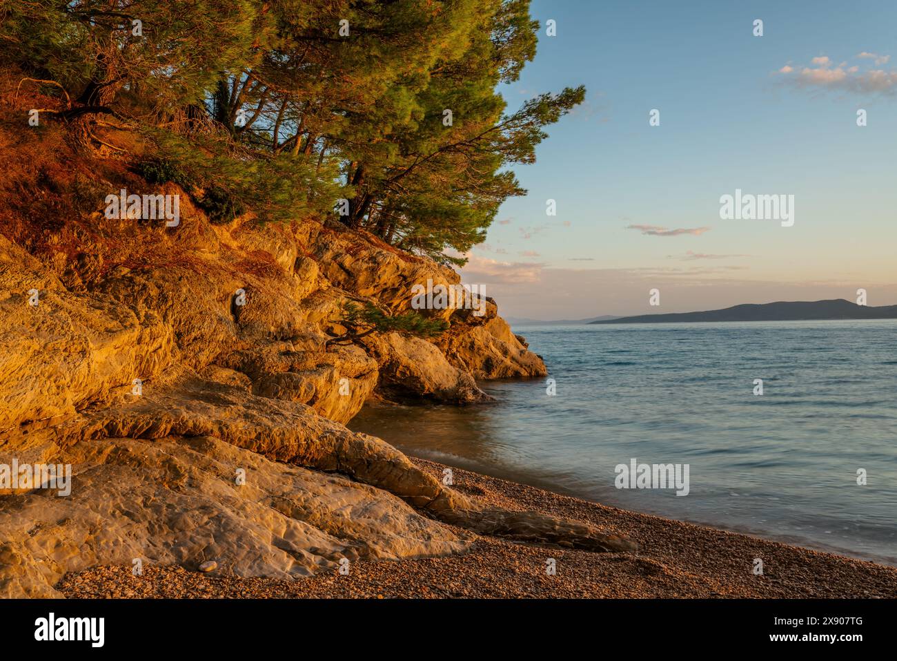 The beautiful Adriatic coast in Croatia near the resort of Makarska ...