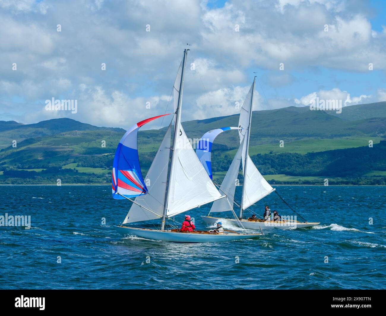 Dingy racing in a regatta on May 27th 2024 in the Menai Straits from ...