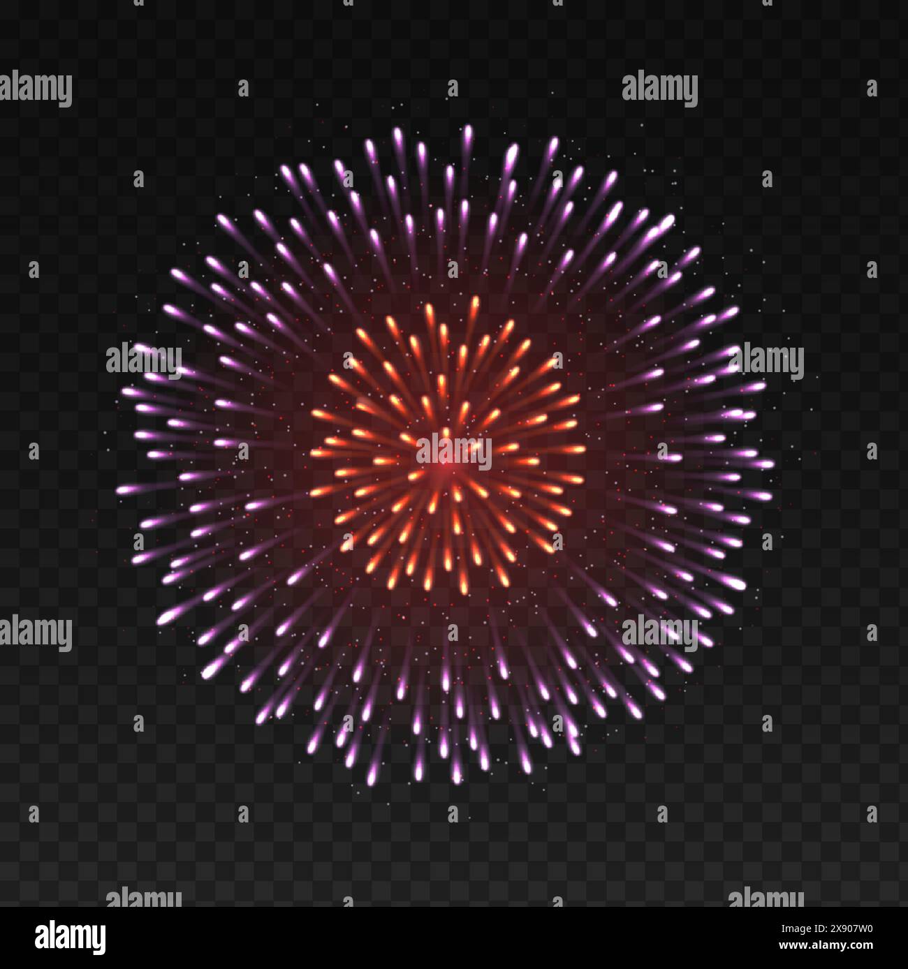 Firework peony shape burst realistic vector illustration. Holiday fire ...
