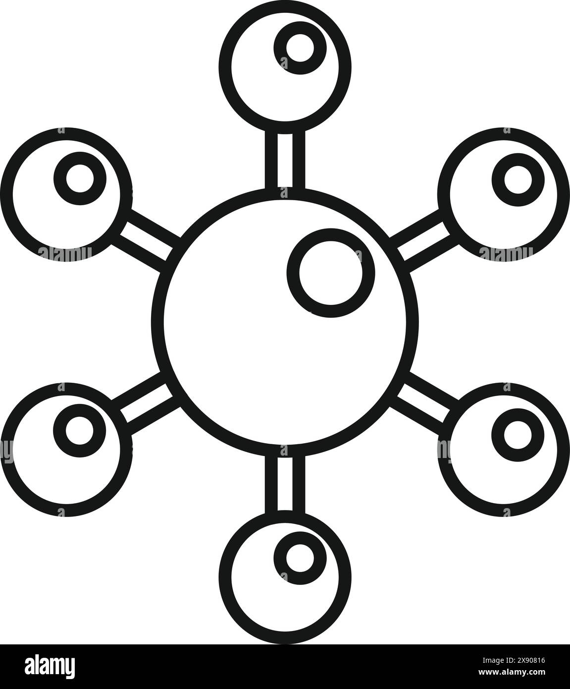 Simple Line Art Vector Of A Network Icon With Interconnected Nodes