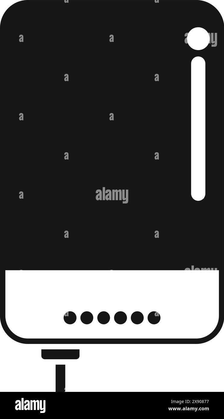 Vector illustration of a black external hard drive icon, suitable for ...