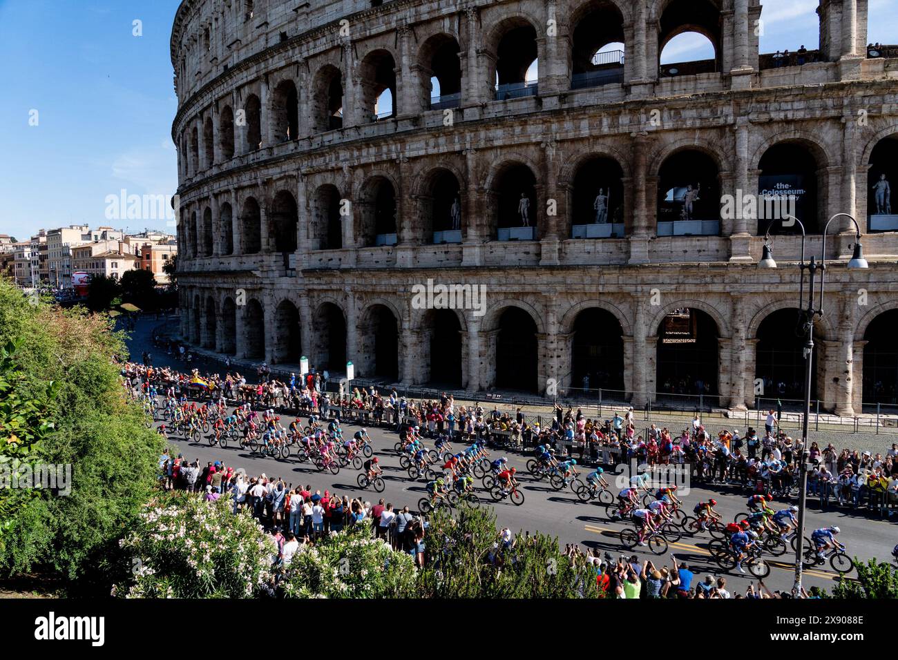 Rome, Italy. 26th May, 2024. Cyclists compete during the 107th Giro d ...