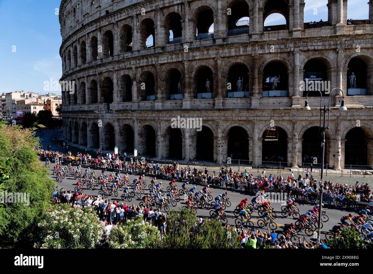 Rome, Italy. 26th May, 2024. Cyclists compete during the 107th Giro d ...
