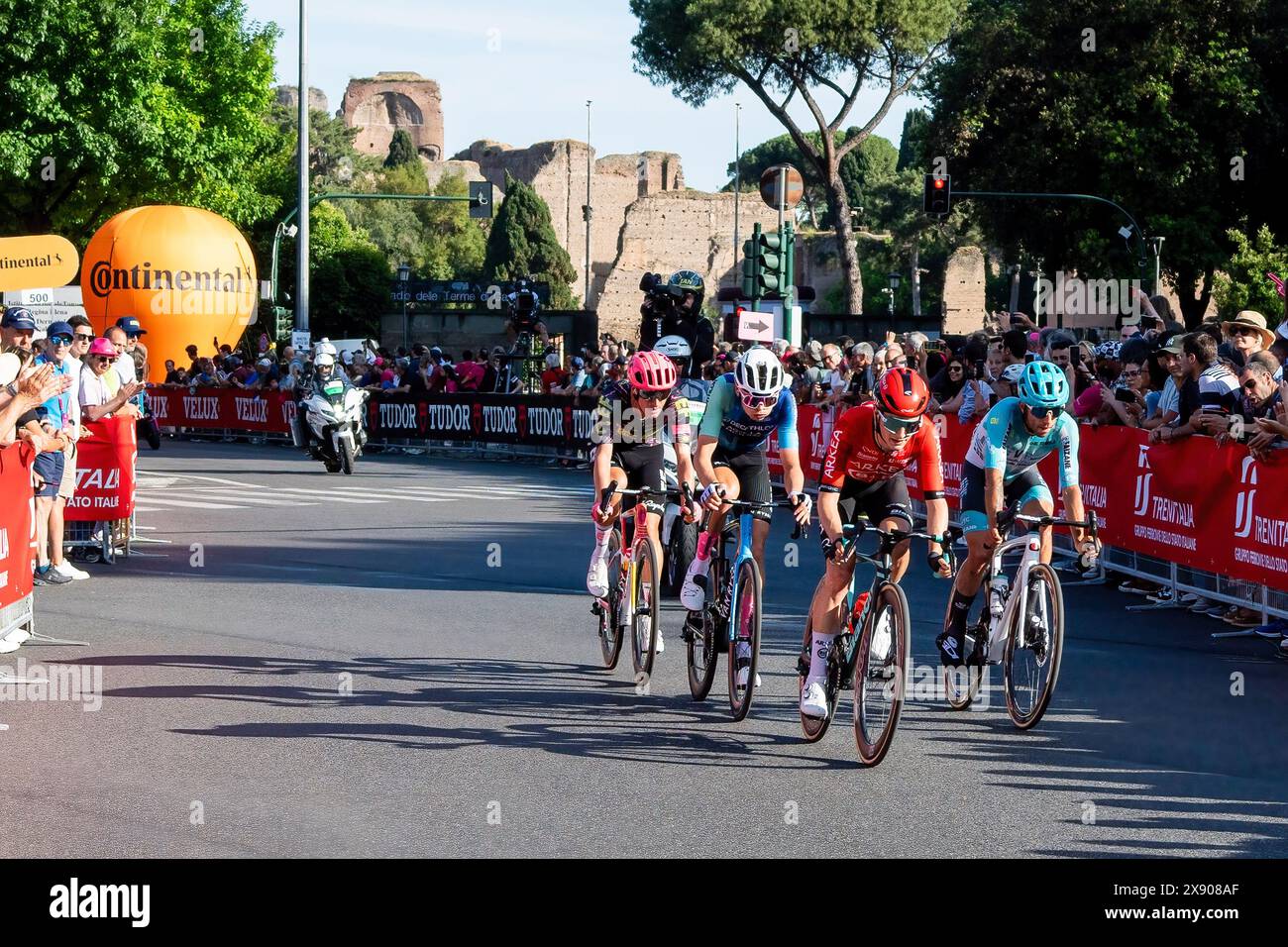 Rome, Italy. 26th May, 2024. Cyclists compete during the 107th Giro d ...