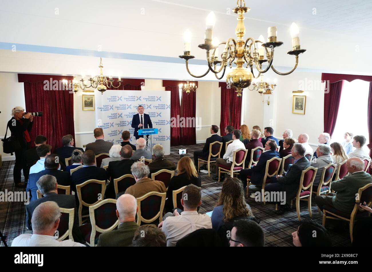 Scottish Conservative leader Douglas Ross speaks during the official ...