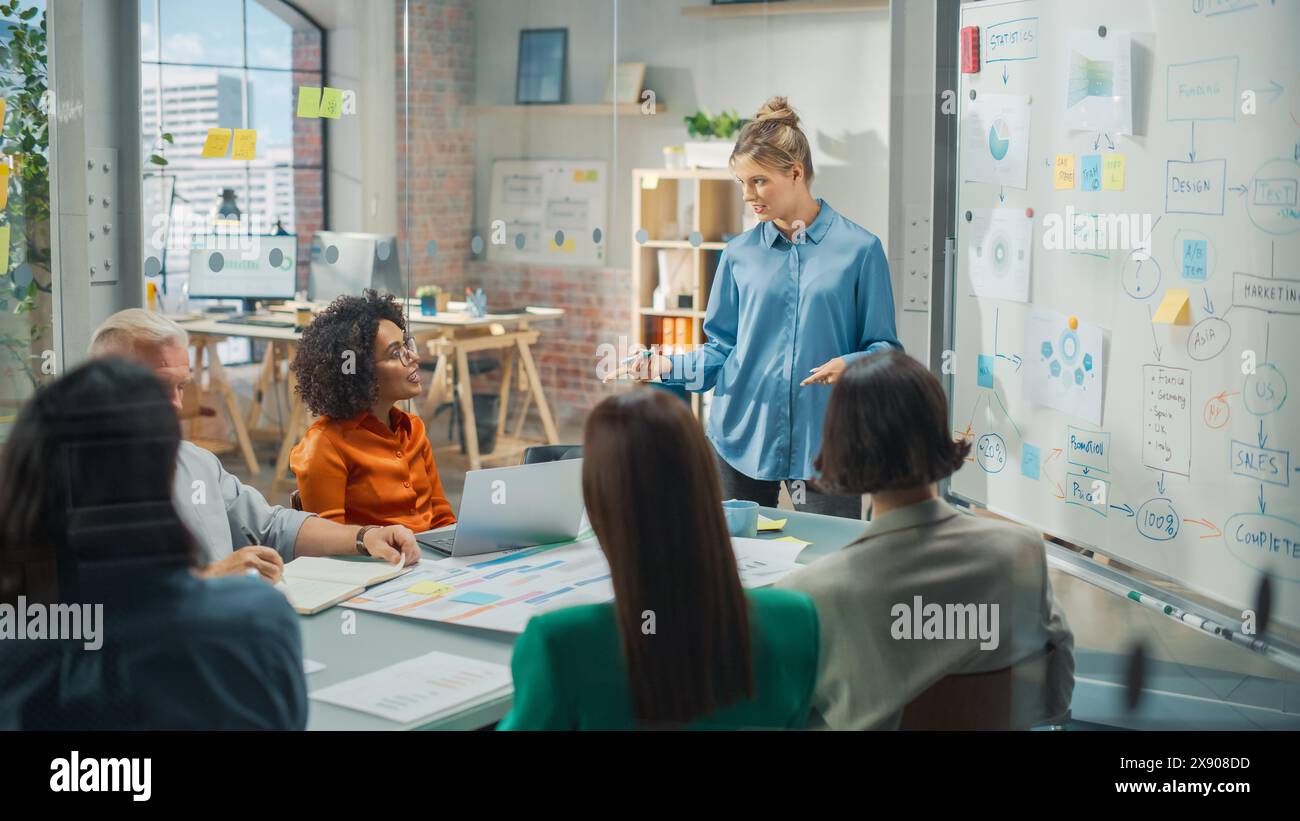 Driven Visionary Businesswoman Leading a Team Meeting in Creative ...